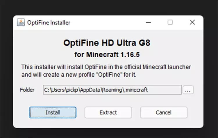 Giunsa ang Pag-install sa OptiFine alang sa Minecraft 7192_3