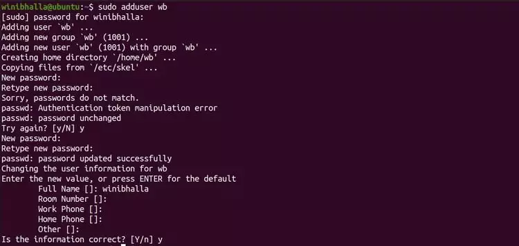 Linux တွင် Superuser အသစ်တစ်ခုထည့်ရန် သို့မဟုတ် ဖန်တီးနည်း 7678_2