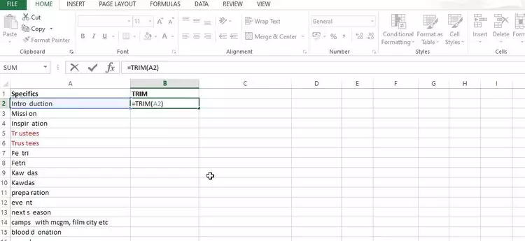 Excel માં જગ્યાઓ કેવી રીતે દૂર કરવી 8206_3