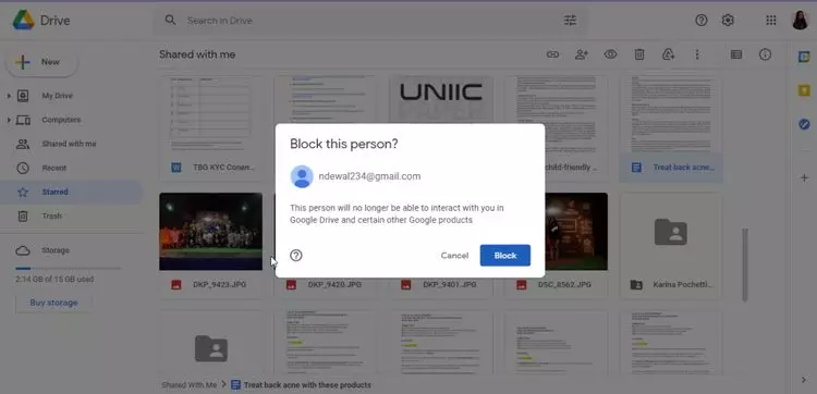 ഗൂഗിൾ ഡ്രൈവിൽ ഒരാളെ എങ്ങനെ ബ്ലോക്ക് ചെയ്യാം 8225_3
