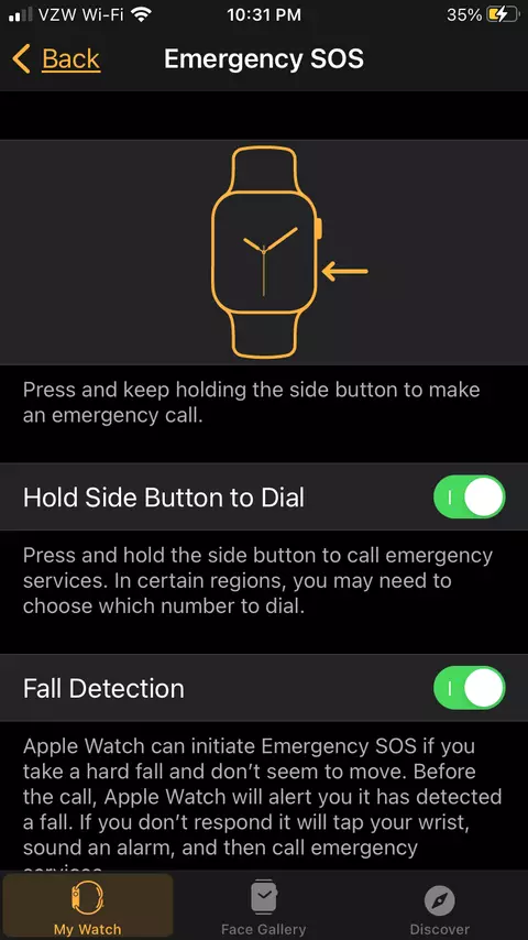 तुमच्या ऍपल वॉचसाठी फॉल डिटेक्शन कसे चालू करावे 8271_3