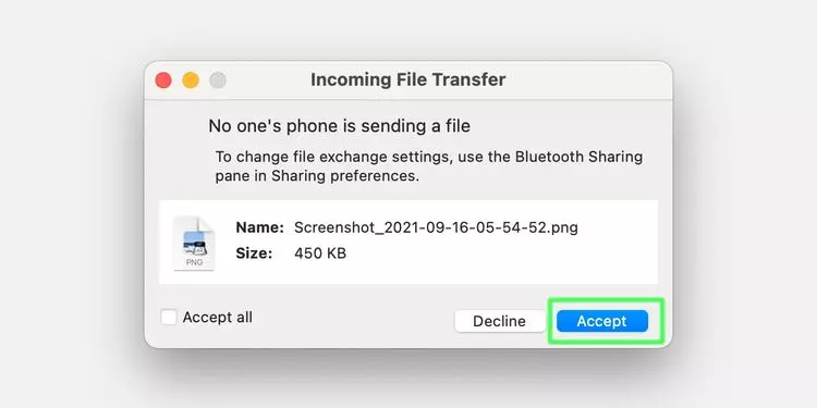 Giunsa Pagbalhin ang mga File Taliwala sa Mac ug Android Gamit ang Bluetooth 8467_6