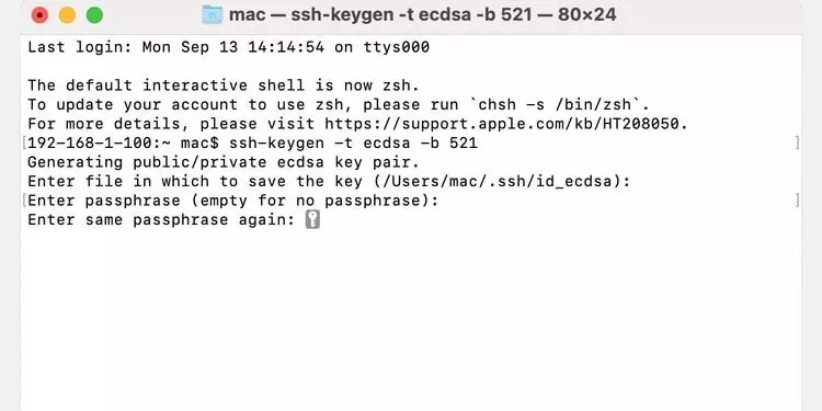 Cum să utilizați SSH-Keygen pentru a genera o cheie SSH pe Mac 8469_4