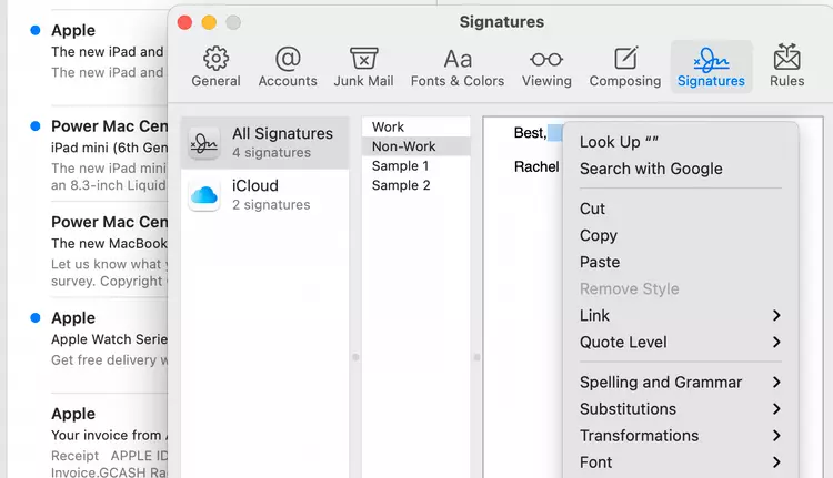 Mac'inizdeki Mail'e E-posta İmzaları Ekleyerek E-postalarınızı Kişiselleştirin 8719_3