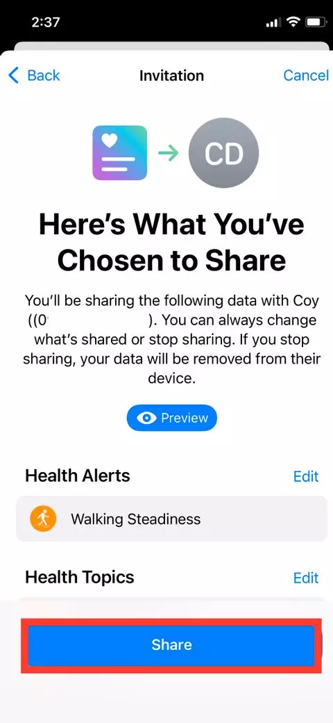 आयफोनवर हेल्थ शेअरिंग म्हणजे काय आणि तुम्ही ते कसे वापरता? 8722_7