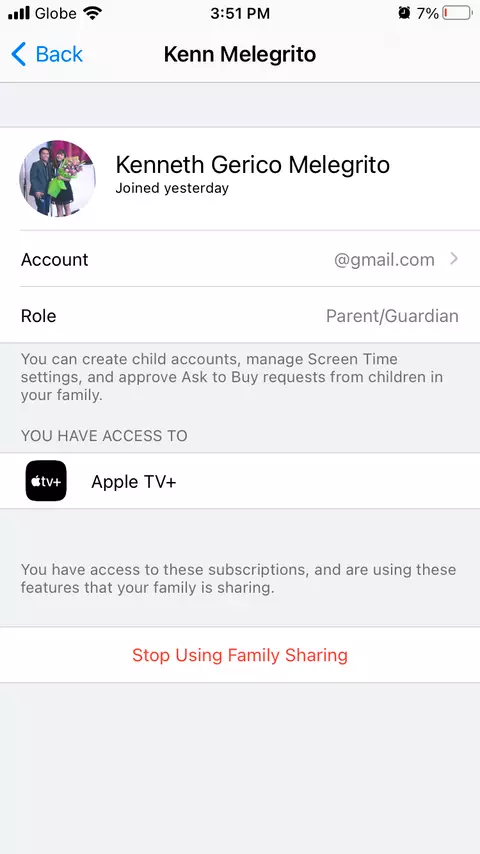 Hvernig á að hætta að nota Apple Family Sharing eða fjarlægja aðra fjölskyldumeðlimi 8748_5