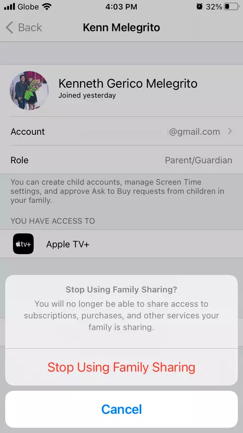 So beenden Sie die Verwendung der Apple-Familienfreigabe oder entfernen andere Familienmitglieder 8748_6