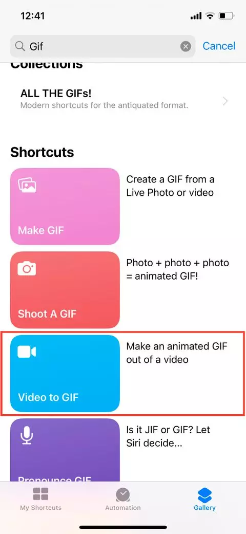 Cara Membuat GIF Daripada Video iPhone Anda Menggunakan Pintasan 8751_2