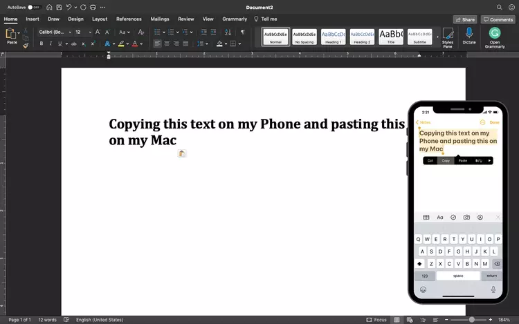 Използвайте универсален клипборд за копиране и поставяне от iPhone на Mac 8765_2
