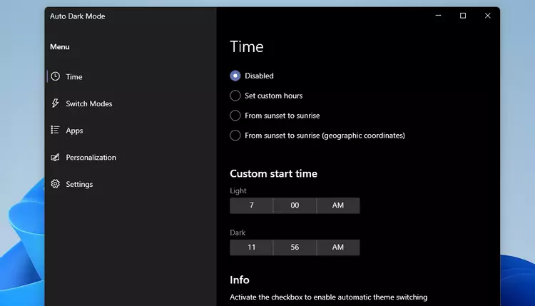 विंडोज 11 मध्ये लाइट आणि डार्क मोड टाइम्स कसे शेड्यूल करावे 9744_2