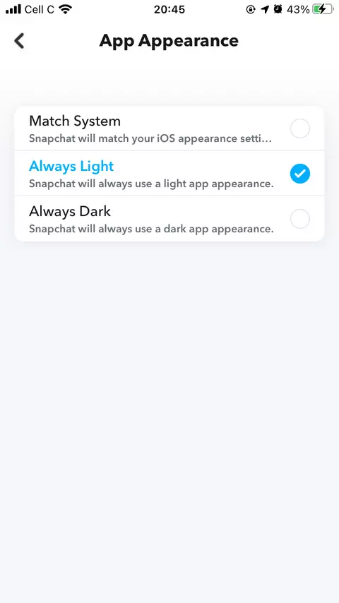 IOS дээр Snapchat Dark Mode-г хэрхэн ашиглах вэ 9754_6