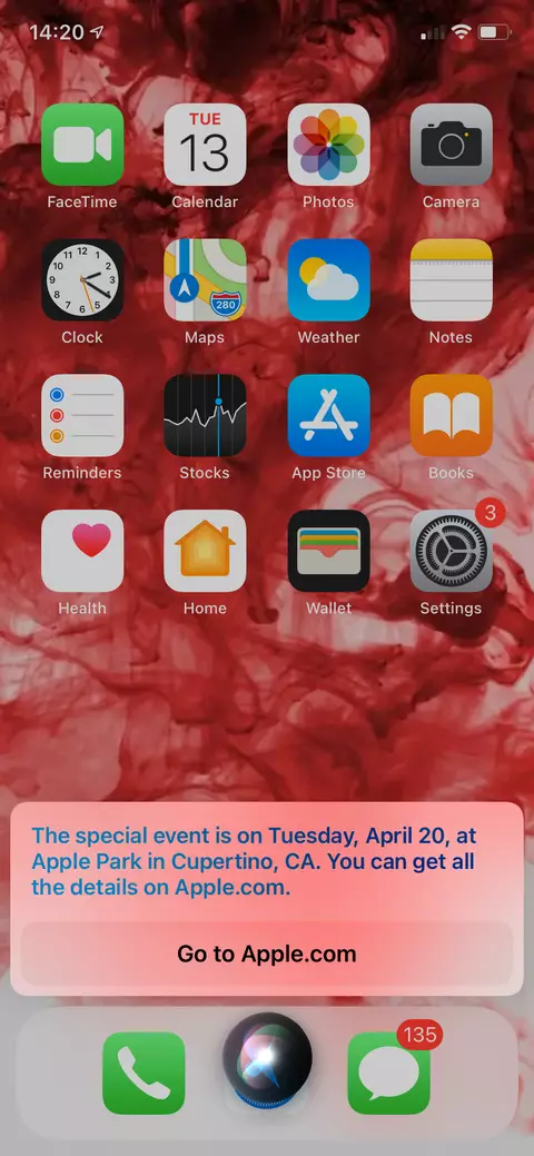 နောက်တစ်ခု Apple Launch Event ဖြစ်ပျက်နေချိန်တွင် Siri က ထုတ်ဖော်ပြသခဲ့သည်။ 9861_3