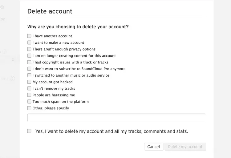 Come eliminare il tuo account SoundCloud 9868_5